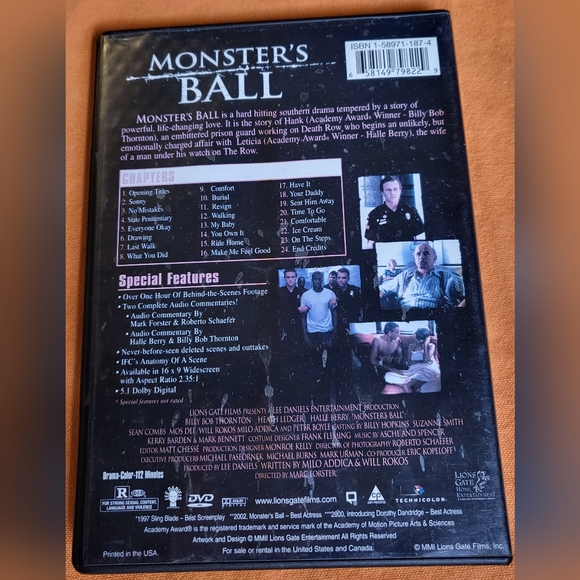 Media | Monsters Ball Dvd Movie Widescreen 201 Rated R Film Euc | Poshmark